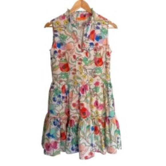 Oliphant | Dresses | Oliphant Yoke Dress In Zinnia Multi Xsmall | Poshmark